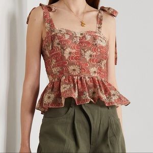Ulla Johnson | Tops | Ulla Johnson Helia Tieshoulder Peplum Top In ...